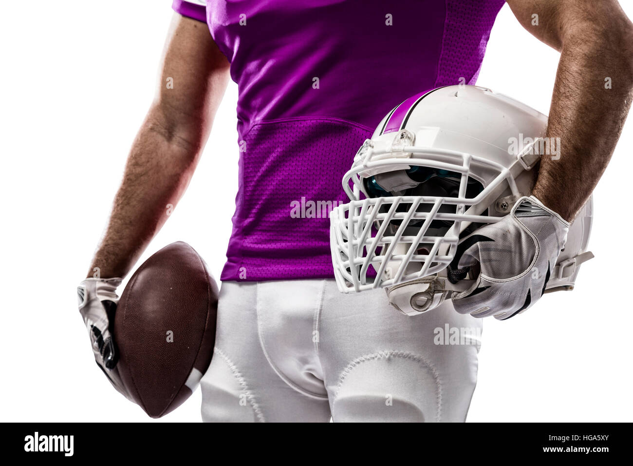 Football Player with a pink uniform on a white background Stock Photo ...