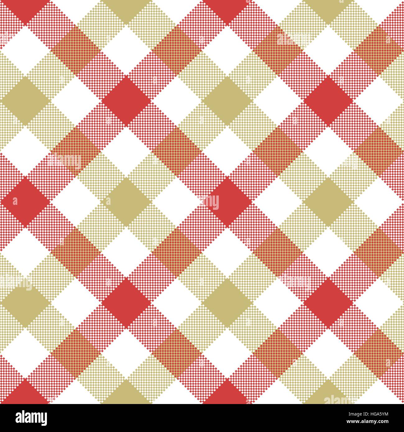 Red beige diagonal checkered plaid seamless pattern. Vector ...