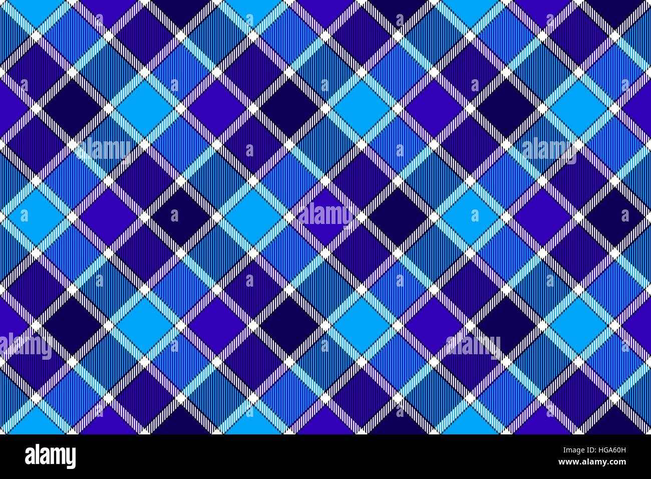 Blue diagonal check seamless background. Vector illustration. Flat ...