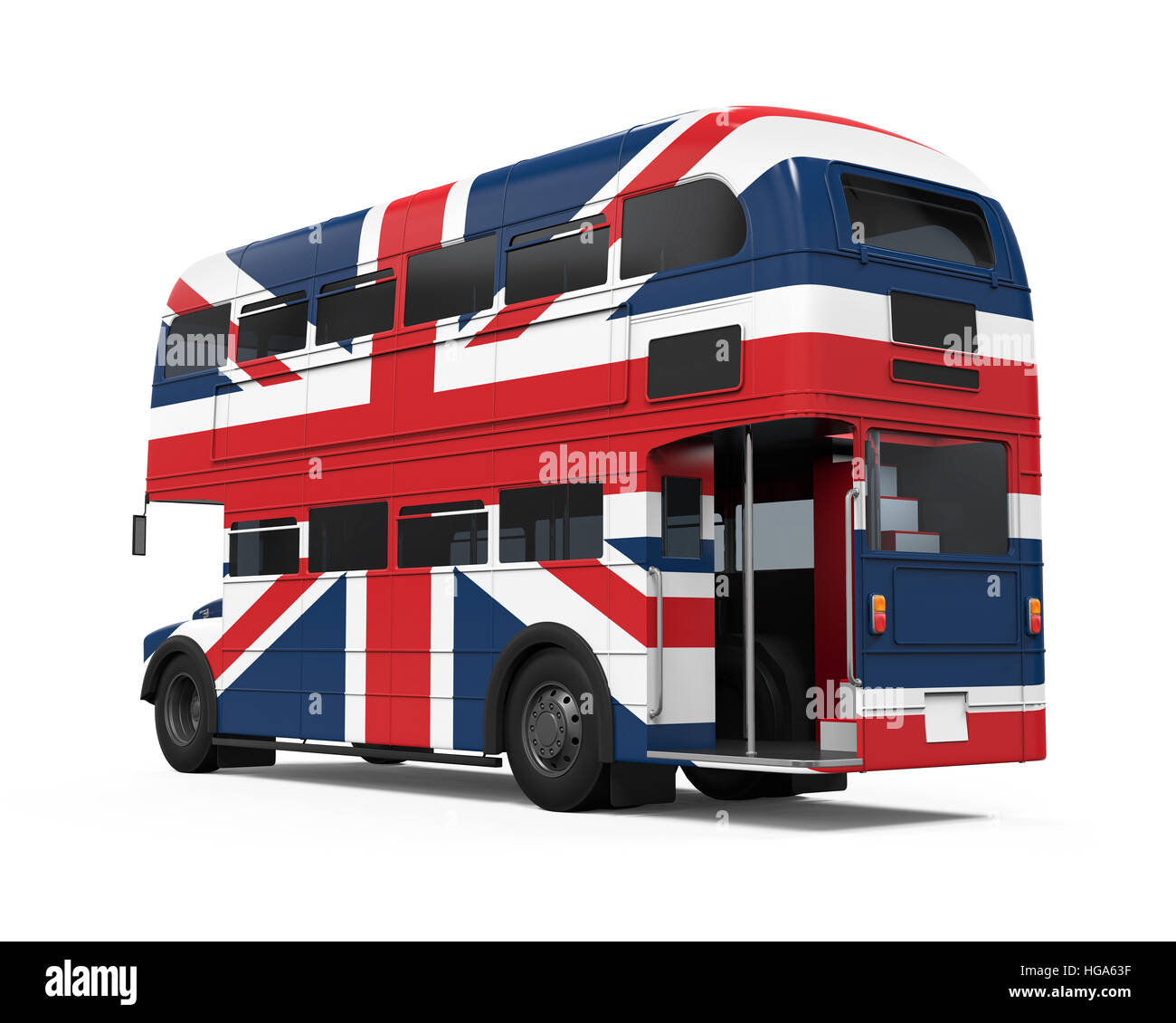 Double Decker Bus Isolated Stock Photo - Alamy