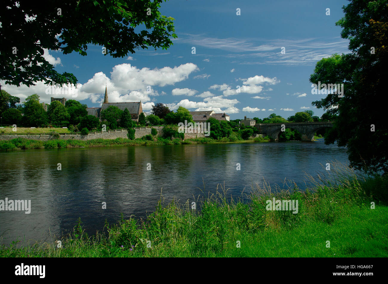 River Tweed in Kelso,Scottish Borders Stock Photo - Alamy