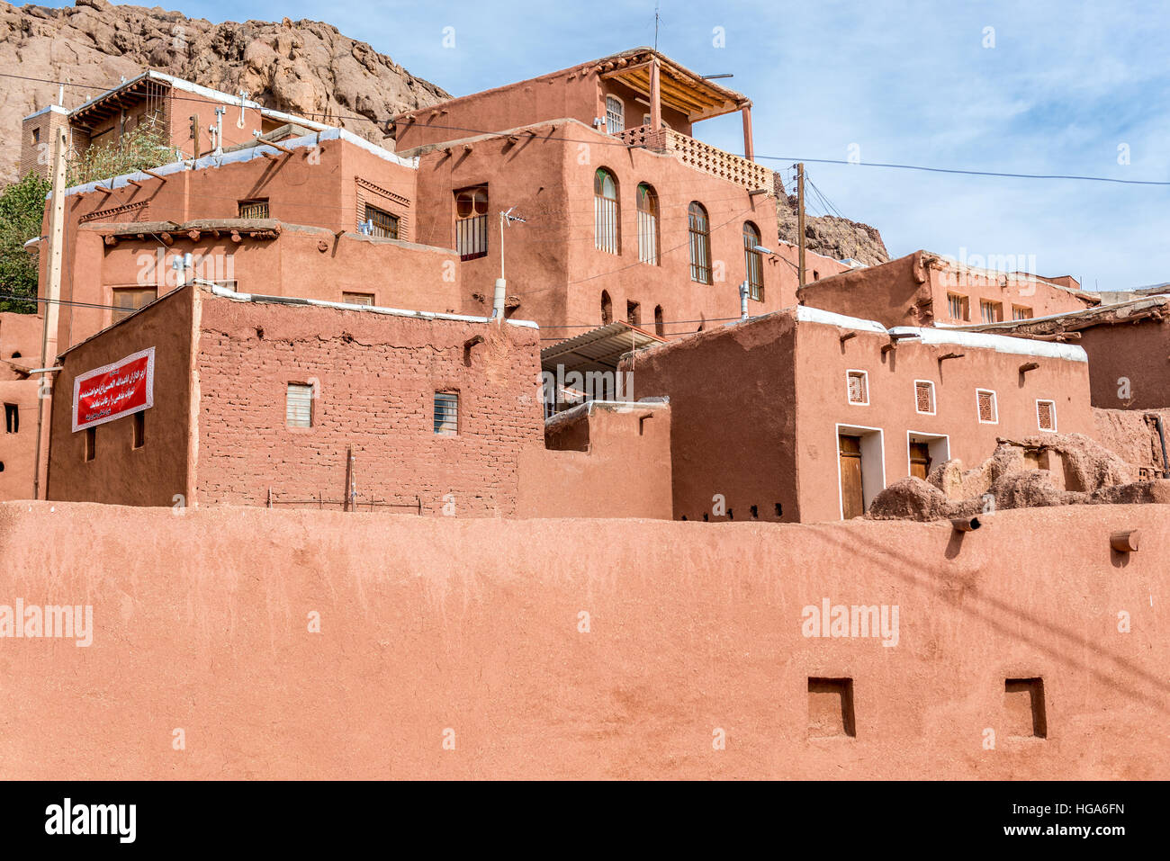 Traditional architecture in famous red village Abyaneh in Natanz County ...