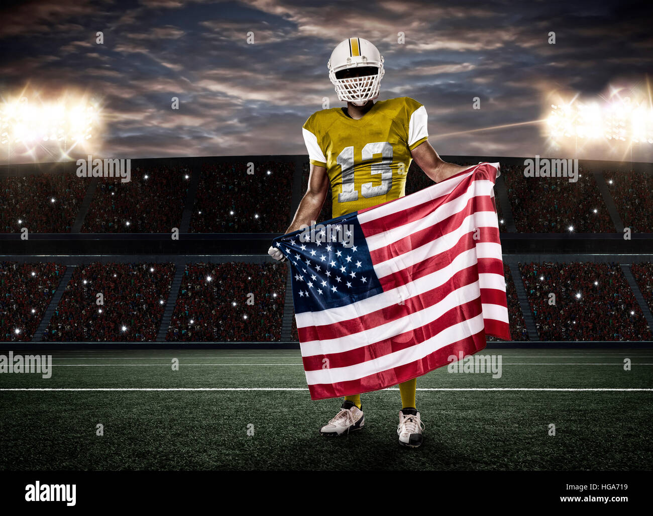 American football yellow flag hi-res stock photography and images - Alamy