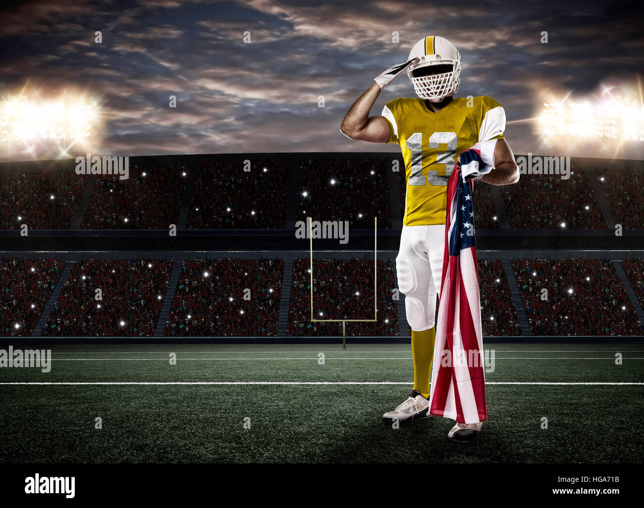 American football yellow flag hi-res stock photography and images - Alamy