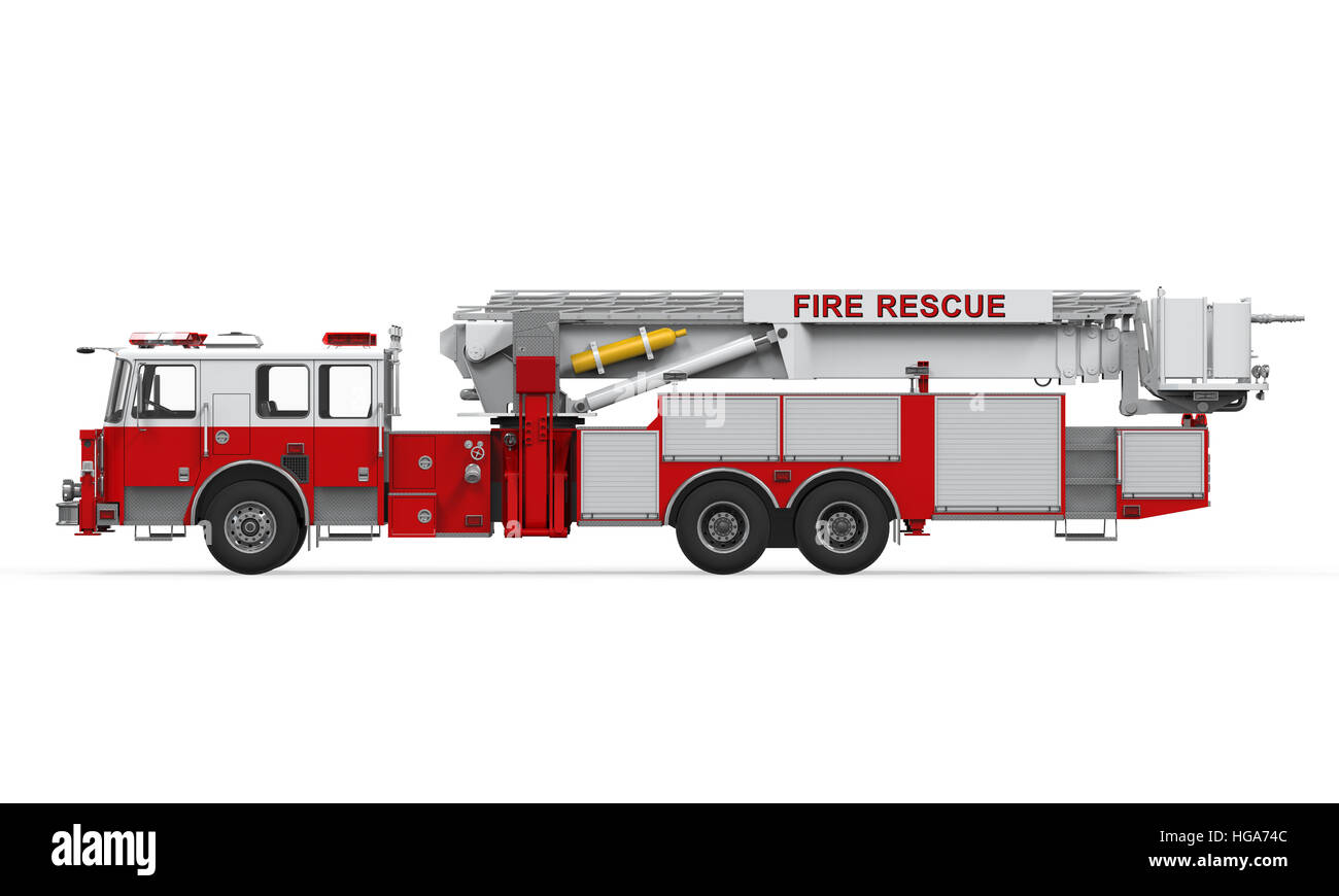 Fire Rescue Truck Isolated Stock Photo - Alamy