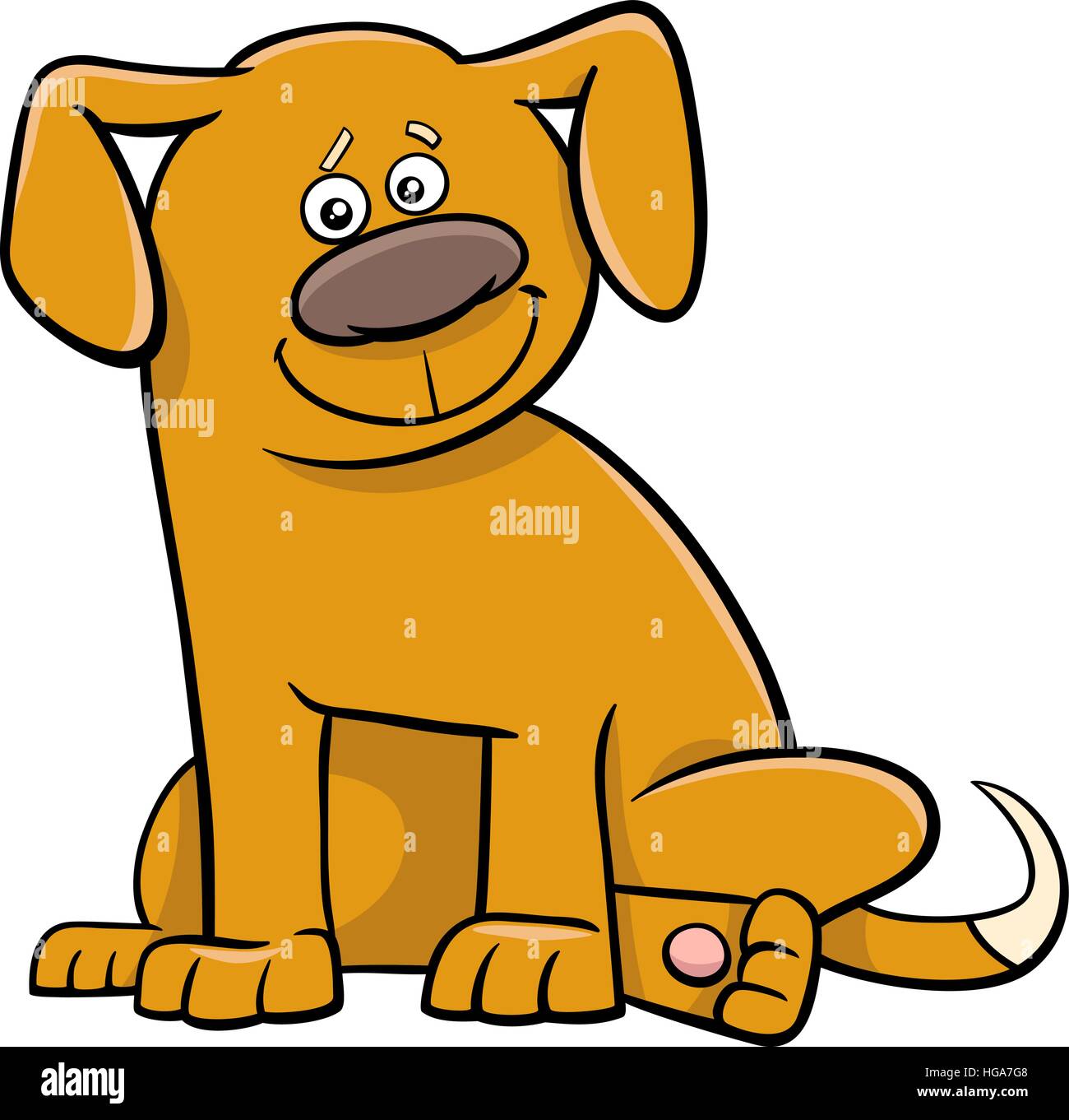 Cartoon Illustration of Cute Dog Animal Character Stock Vector Image ...