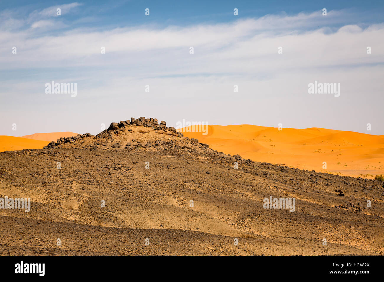 In these places meets stony Hamada desert with sand Sahara Desert near ...