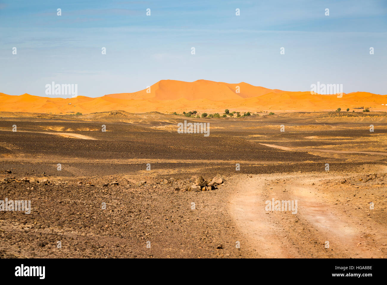 In these places meets stony Hamada desert with sand Sahara Desert near ...