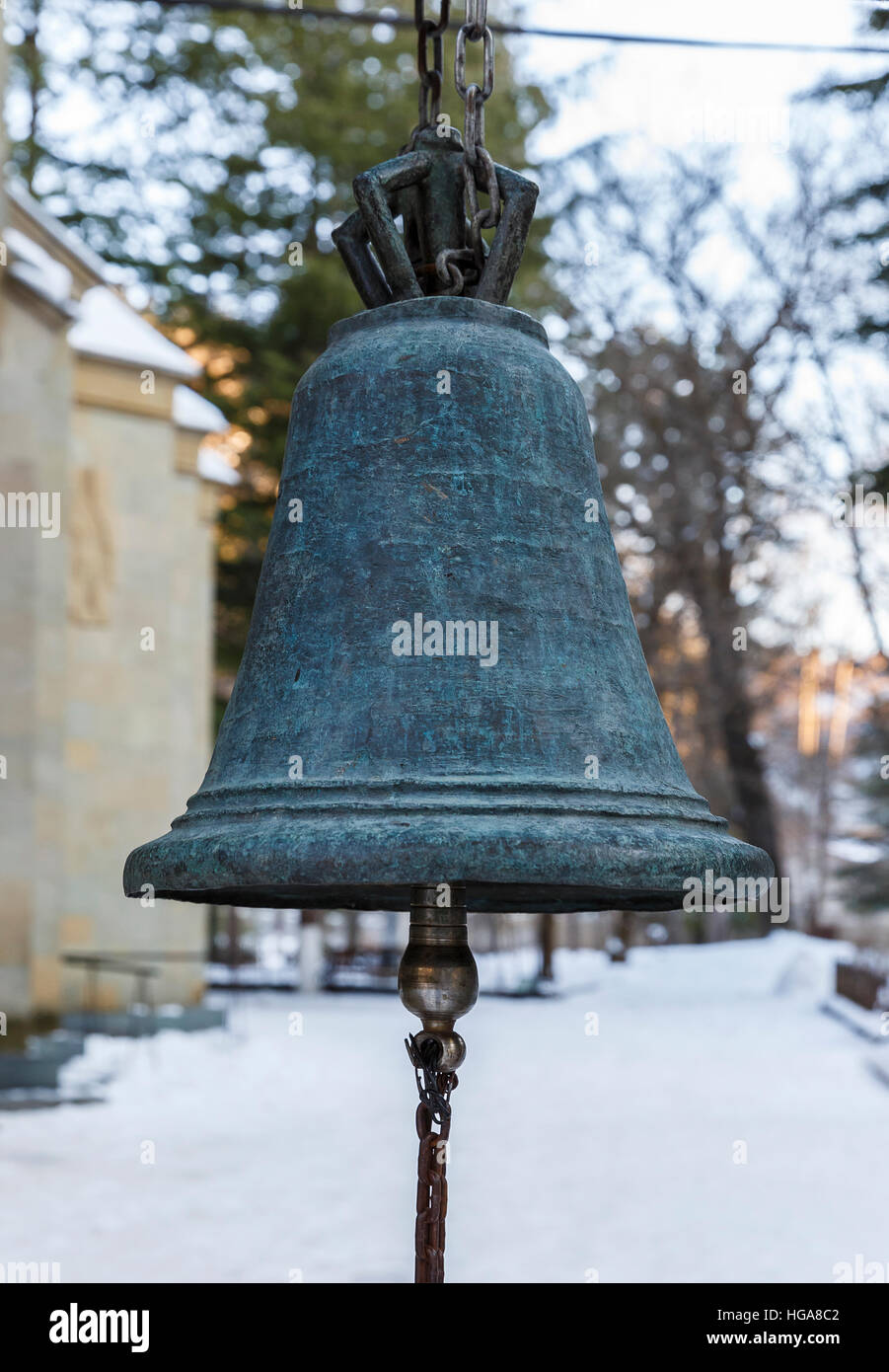 Bells in front church hi-res stock photography and images - Alamy