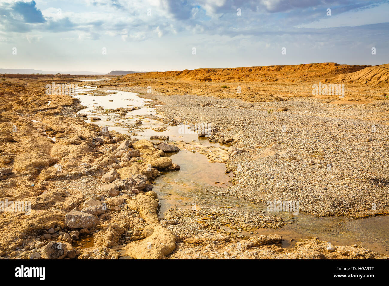 Wadi in southern Morocco are seasonal water supplying to the oasis ...