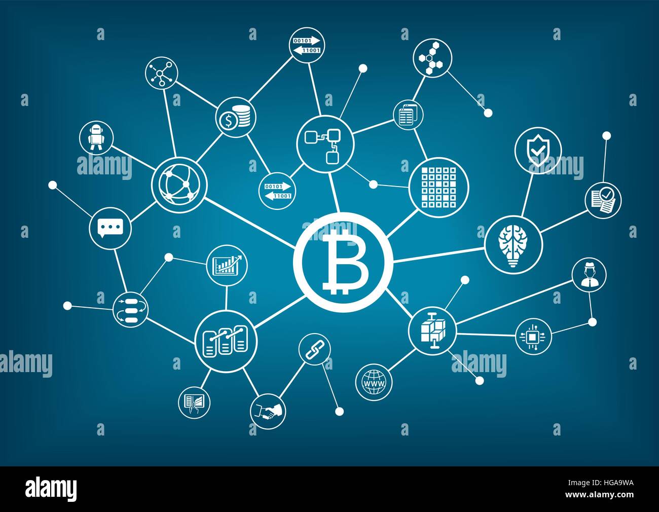 Bitcoin vector illustration with dark blue background Stock Vector ...