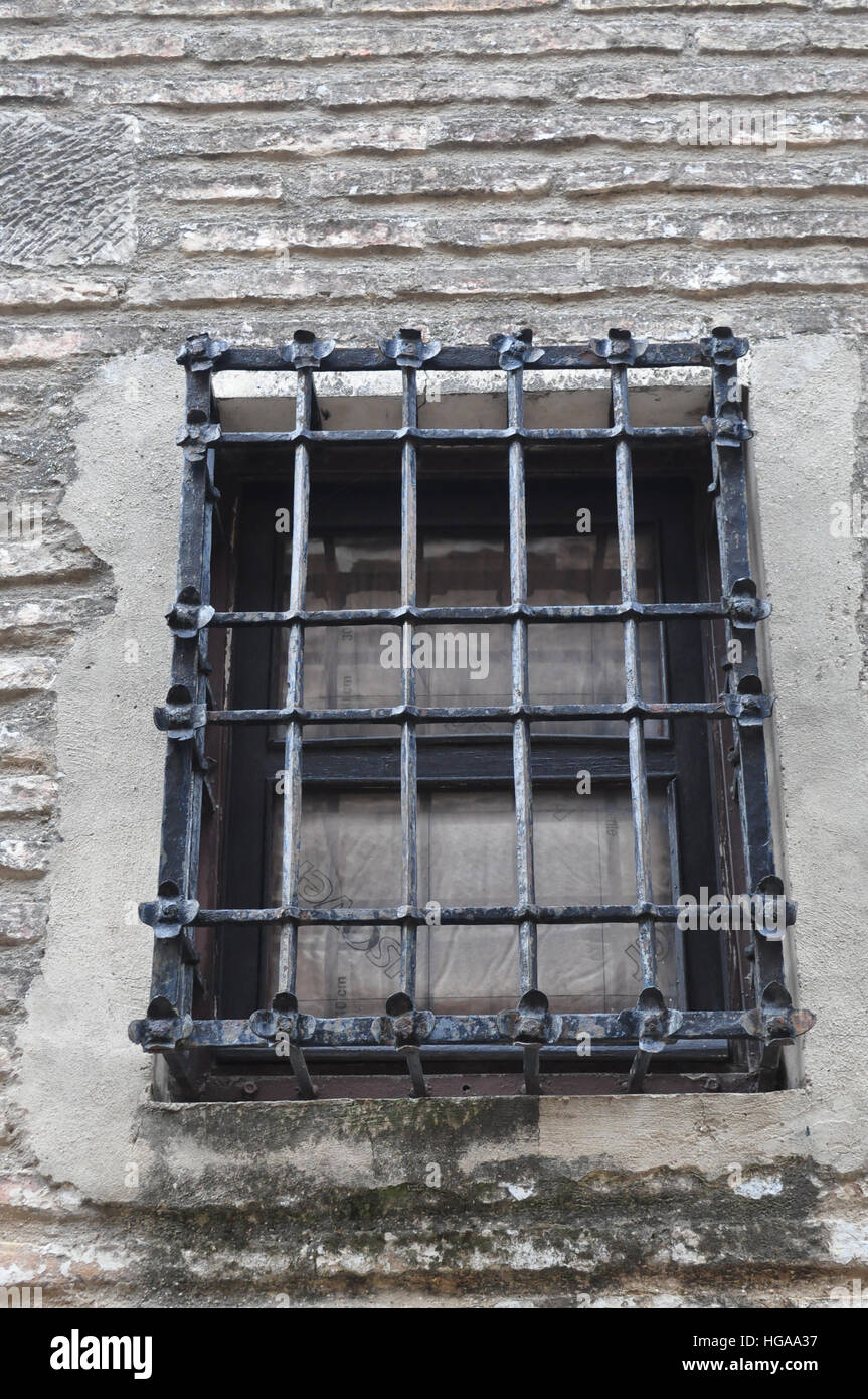 ancient window with fence Stock Photo - Alamy