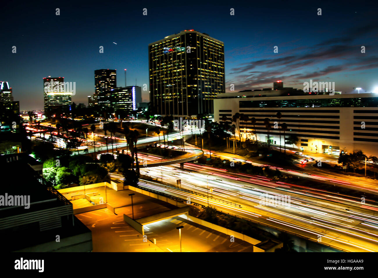 The freeway at night Stock Photo - Alamy