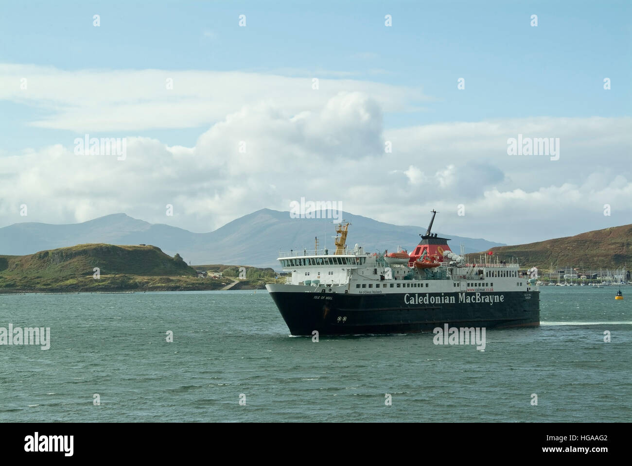 Calmac ferry isle of Mull in Oban Bay Stock Photo - Alamy