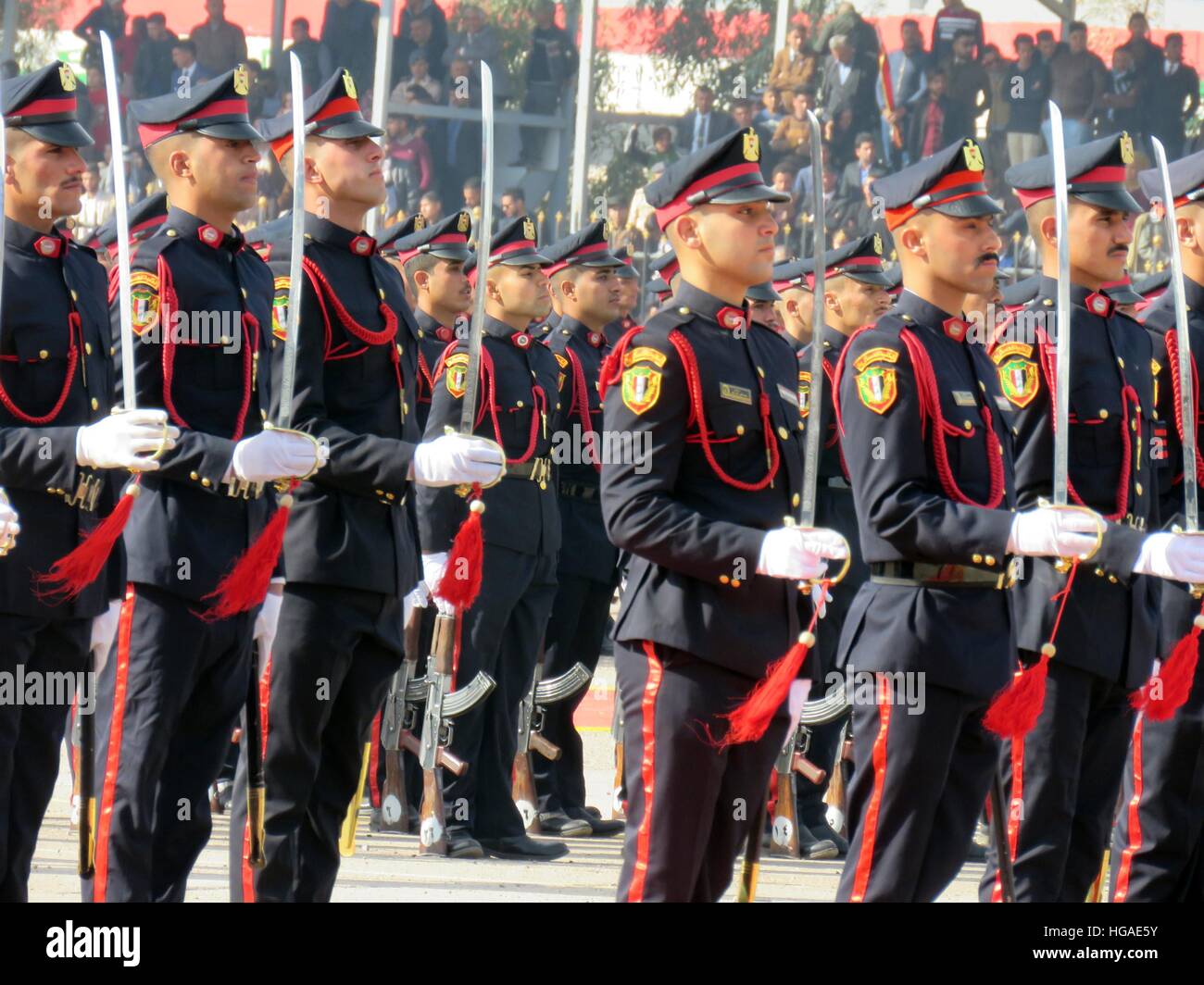 Baghdad, Iraq. 6th Jan, 2017. Iraqi army cadets parade during a ...