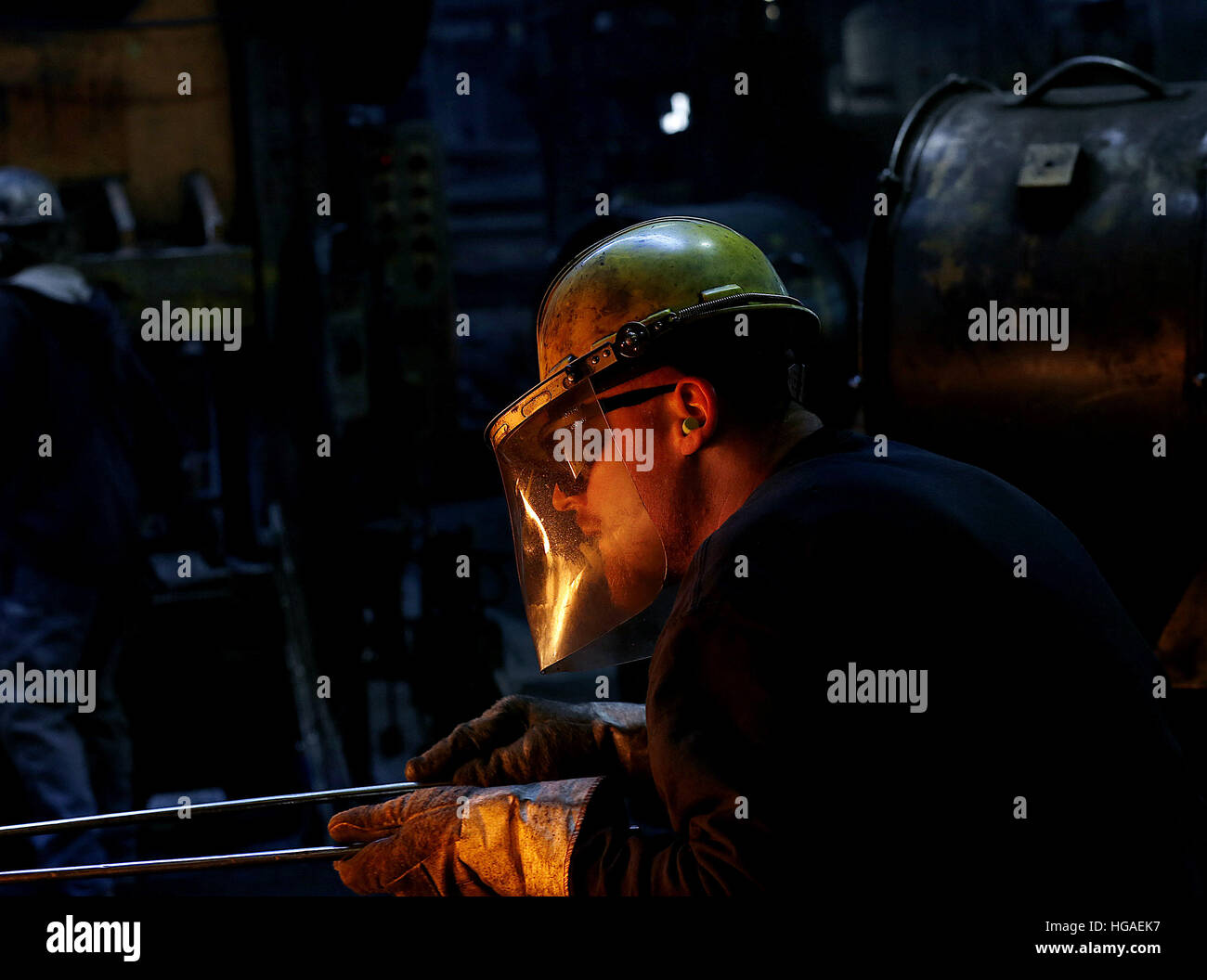 December 20, 2016 - Moline, Iowa, U.S. - A Moline Forge worker moves ...