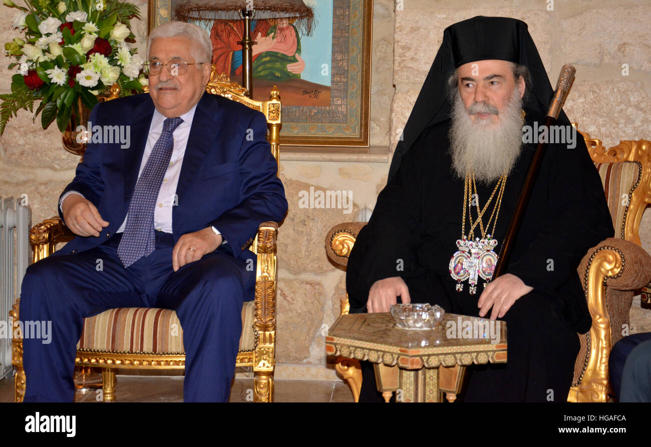Bethlehem, Palestine. 6th Jan, 2017. Greek Orthodox Patriarch of ...