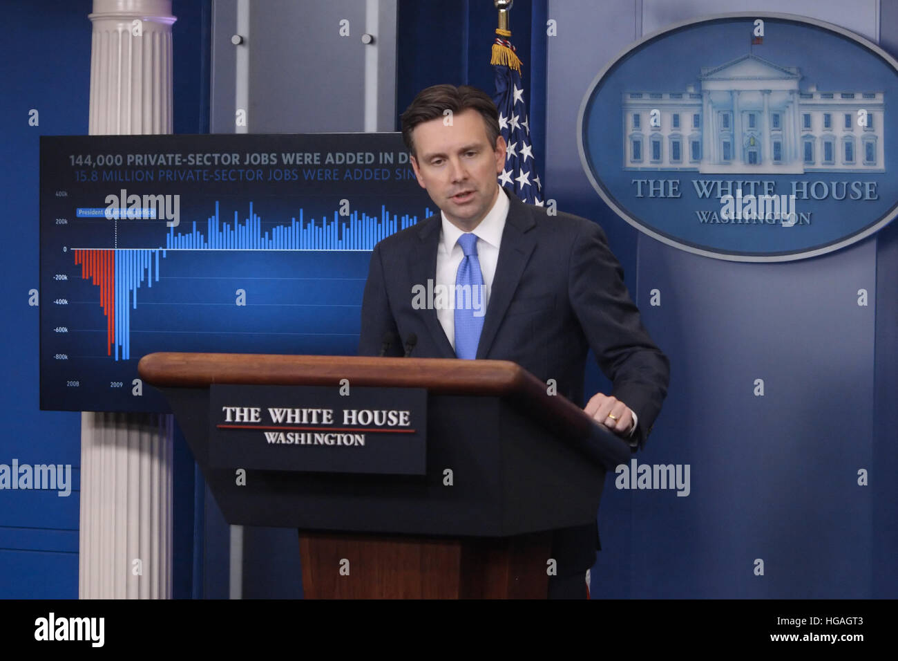 Washington, DC, USA. 6th Jan, 2017. White House Press Secretary Josh ...
