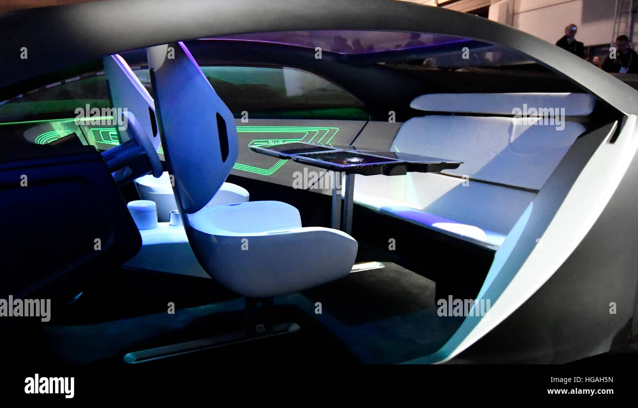 Las Vegas, Nevada, USA. 6th Jan, 2017. Concept self driving car by ...