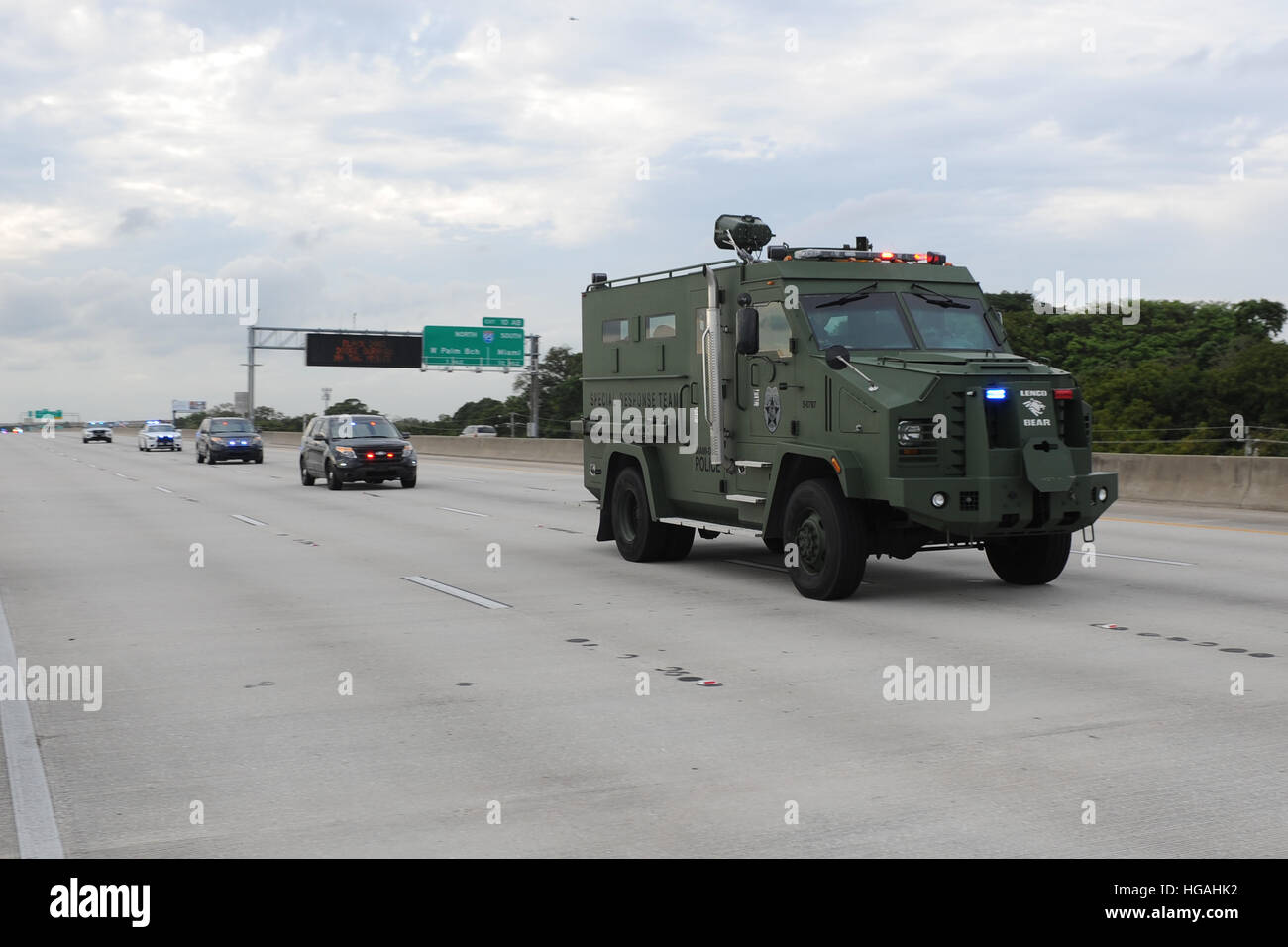 Fort Lauderdale FL, USA. 06th Jan, 2017. Emergency response vehicles ...