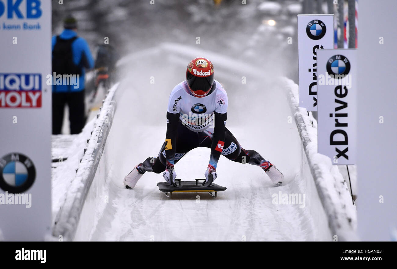 Altenberg, Germany. 07th Jan, 2017. German skeleton competitor Axel ...