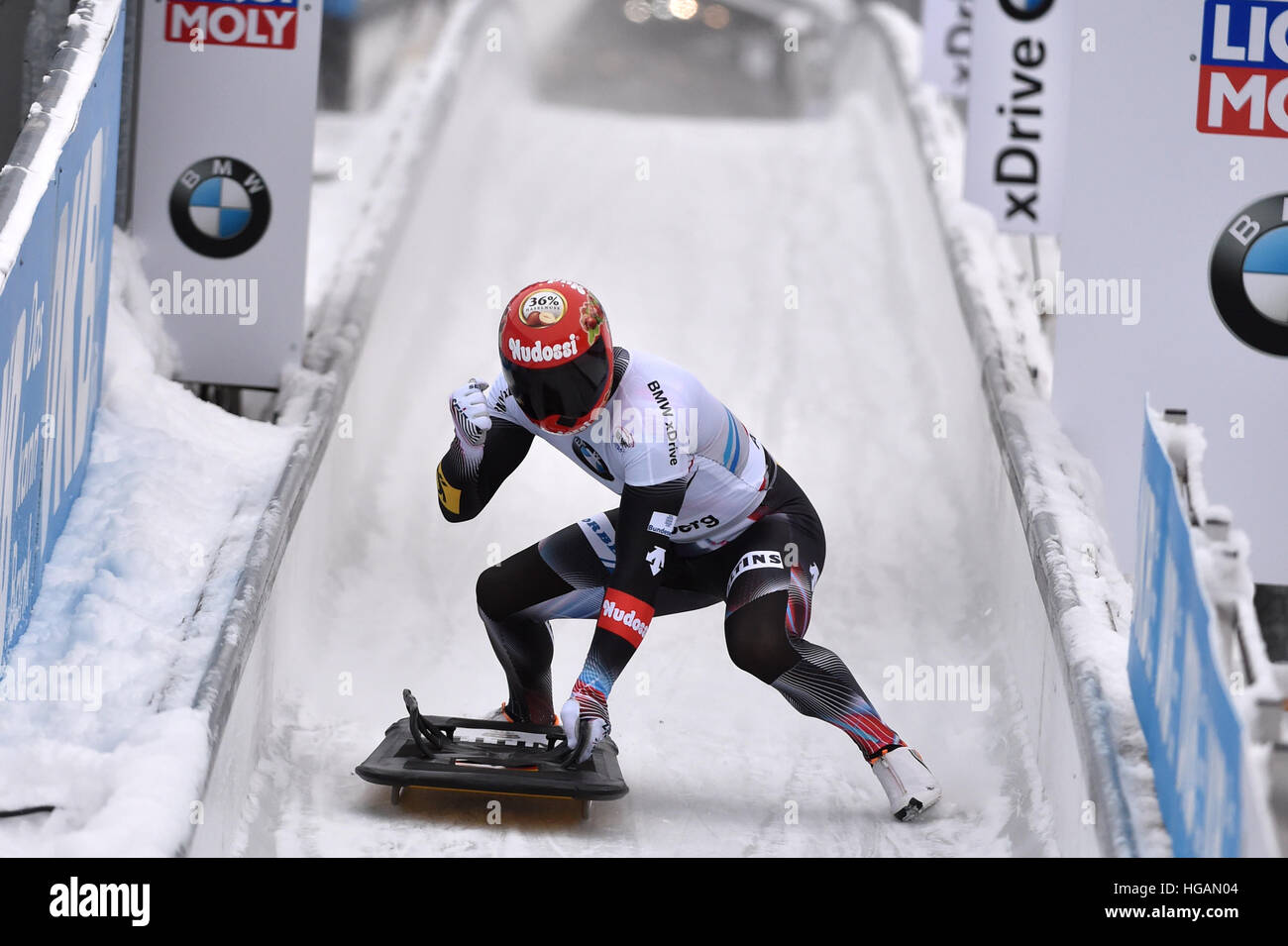 Altenberg, Germany. 07th Jan, 2017. German skeleton competitor ...