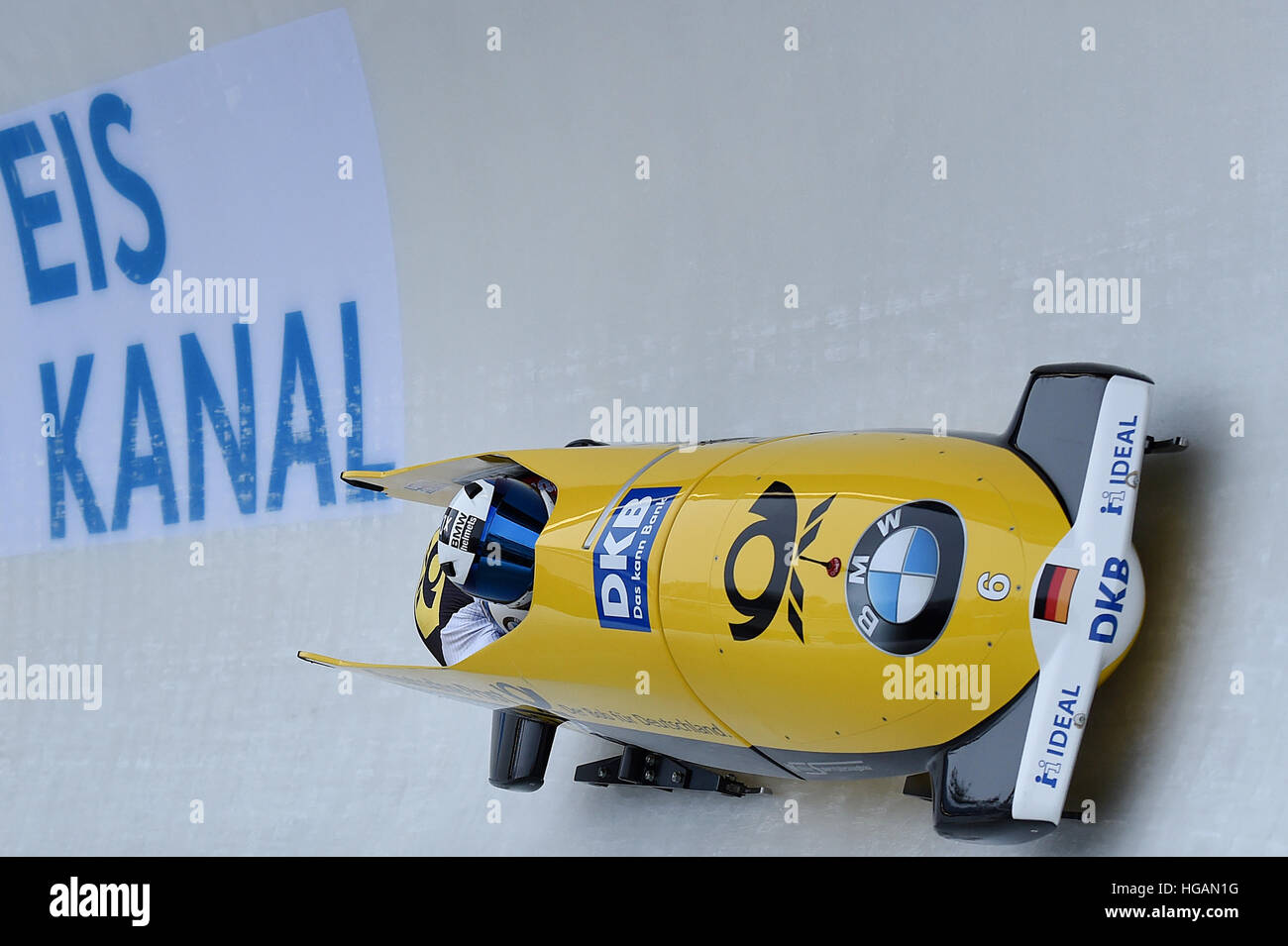 Altenberg, Germany. 07th Jan, 2017. German bobsleighers Francesco ...