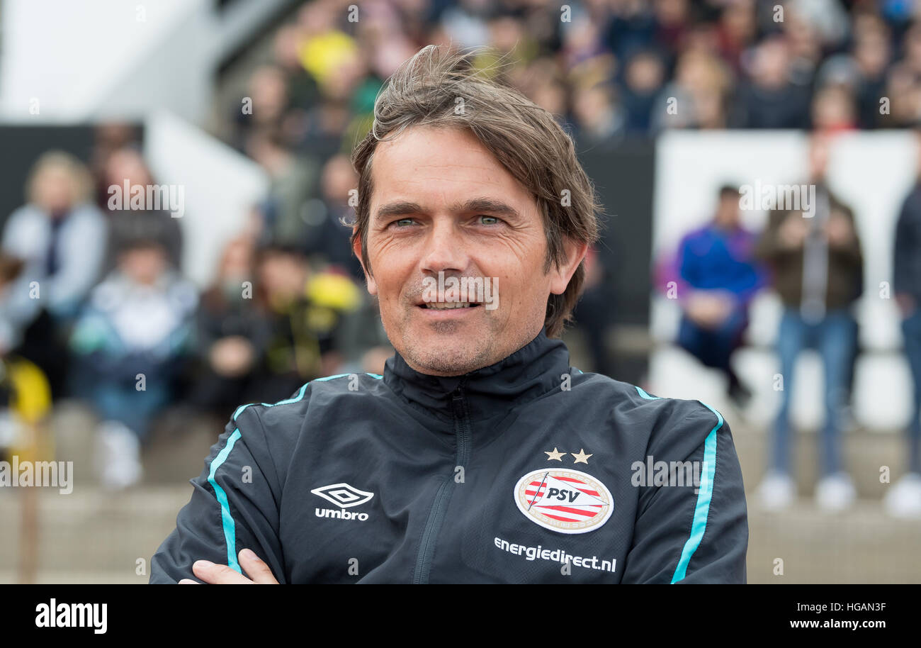 Eindhoven coach Phillip Cocu pictured before the soccer friendly ...