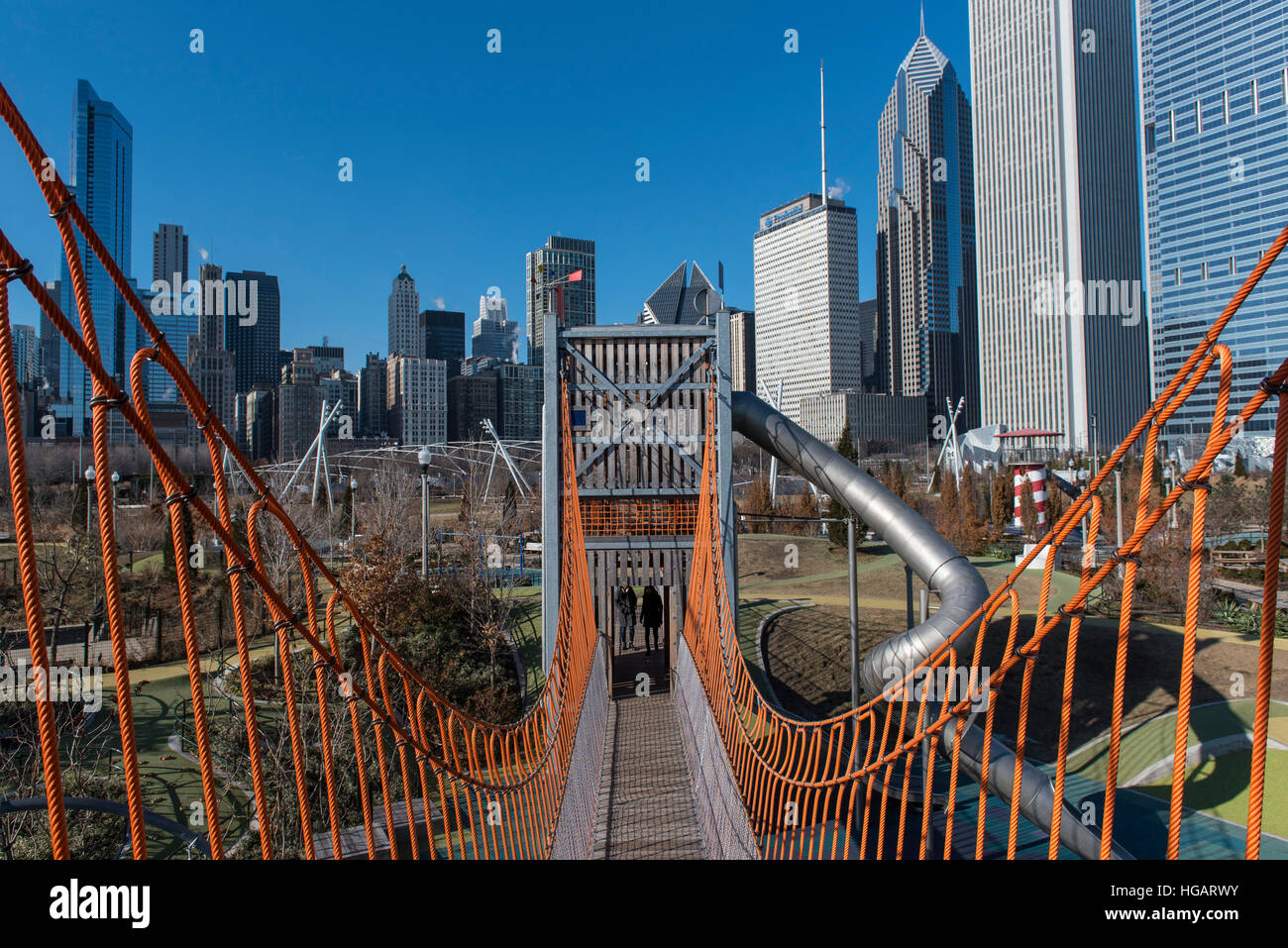 Chicago, USA. The Play Garden in Maggie Daley Park, the first of its ...