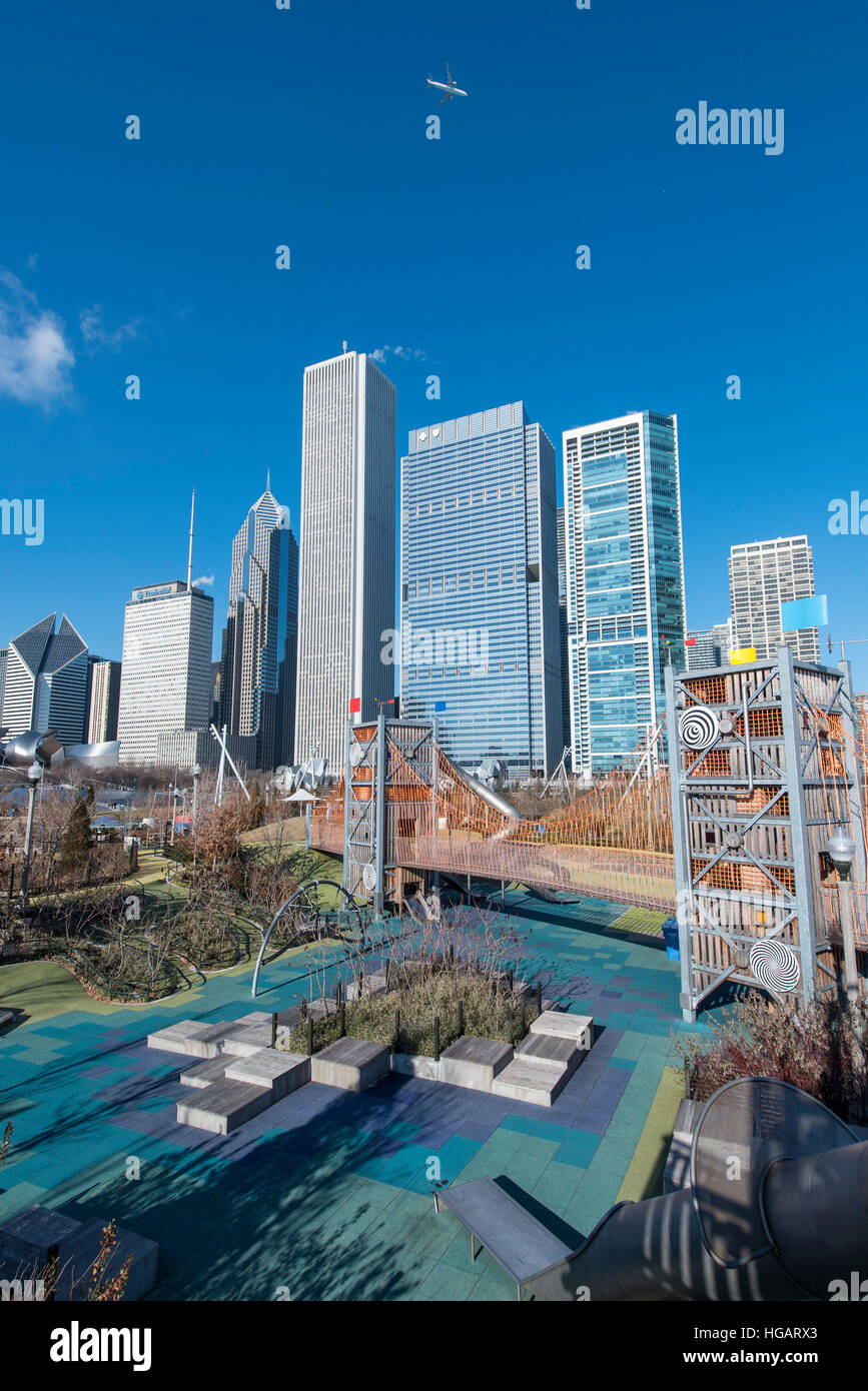 Chicago, USA. The Play Garden in Maggie Daley Park, the first of its ...