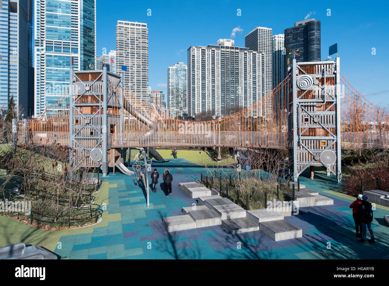 Chicago, USA. The Play Garden in Maggie Daley Park, the first of its ...