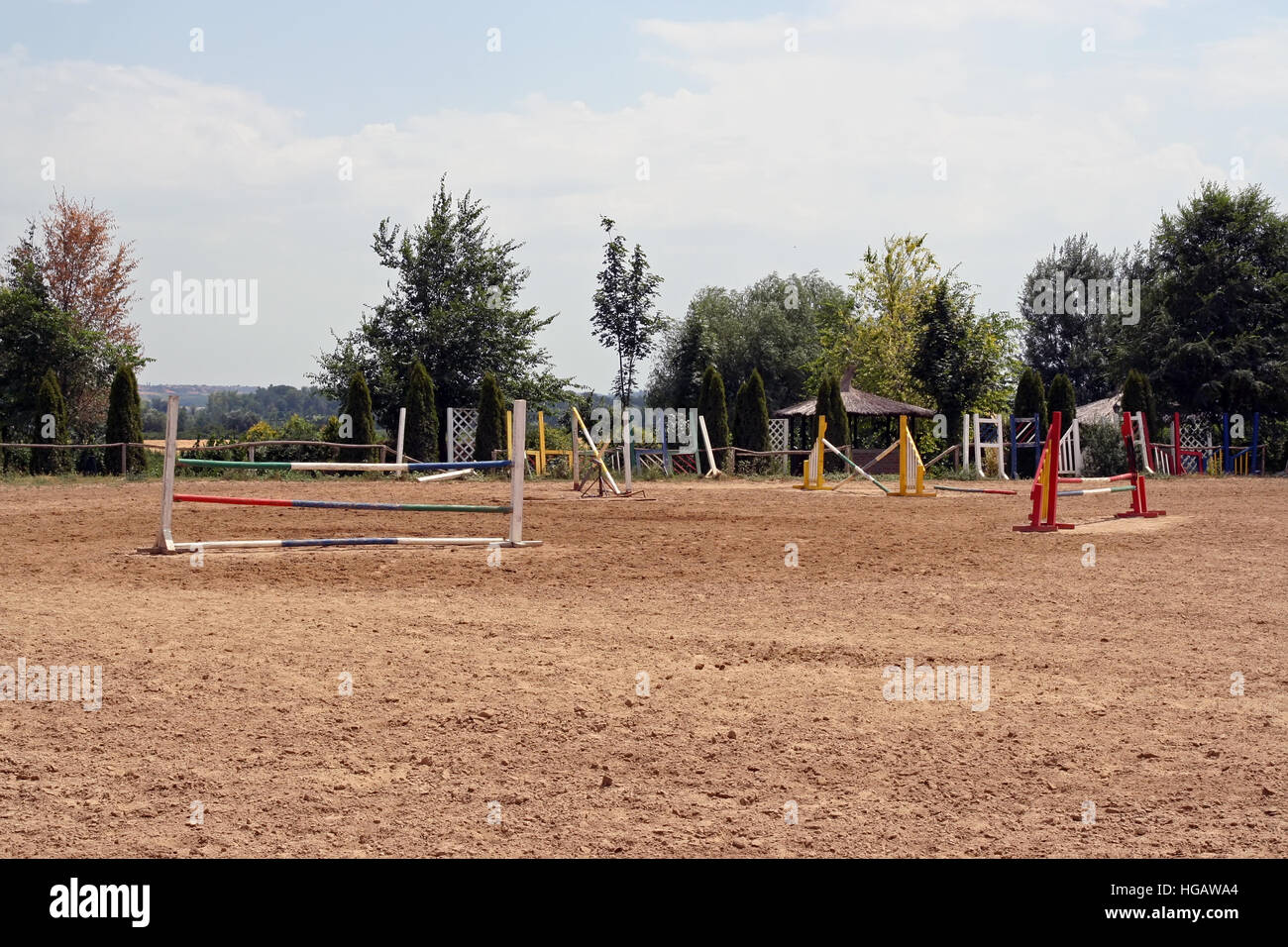 Equestrian training field. Equestrian games Stock Photo - Alamy