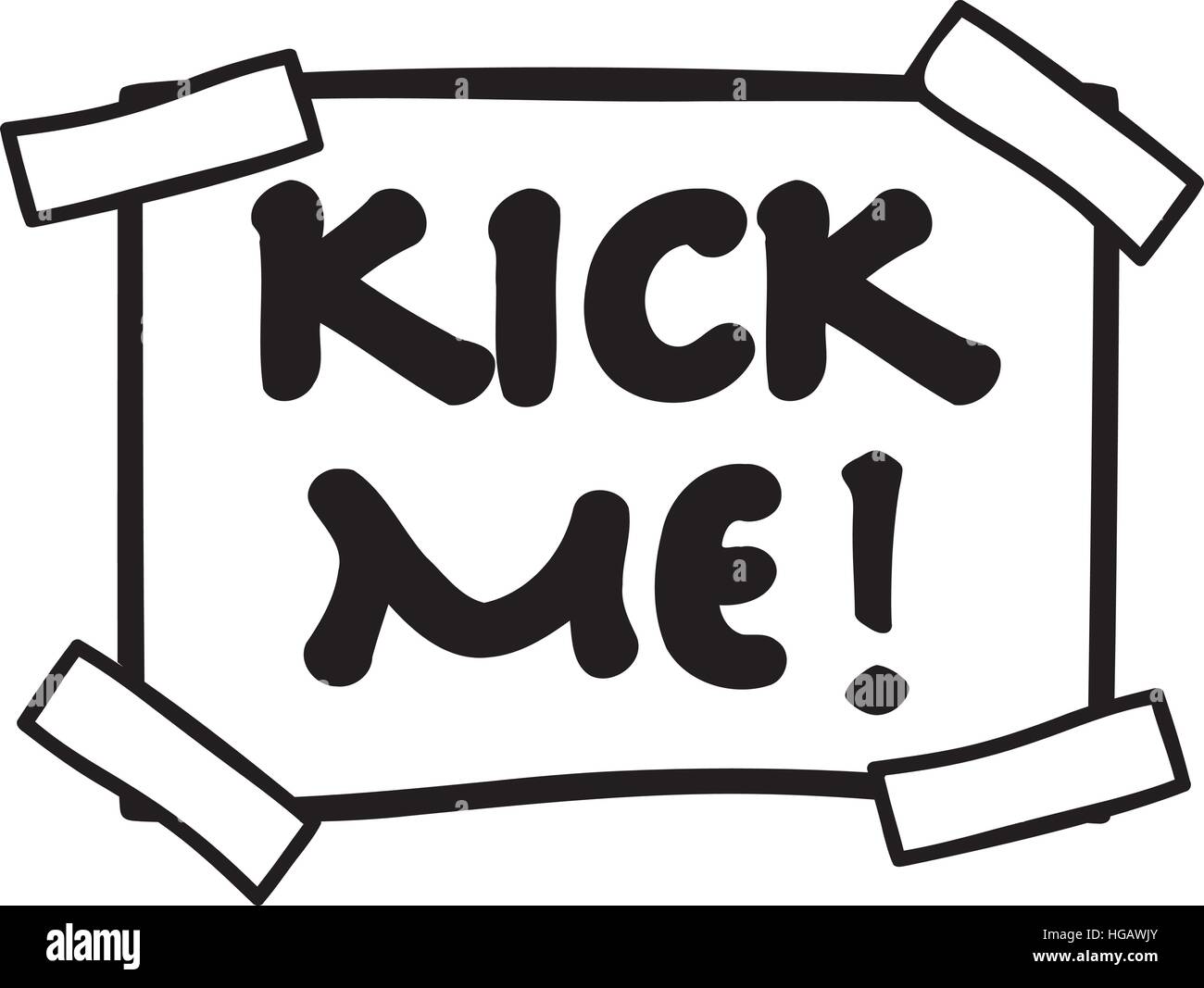 Kick me - T-Shirt mesage Stock Vector Image & Art - Alamy