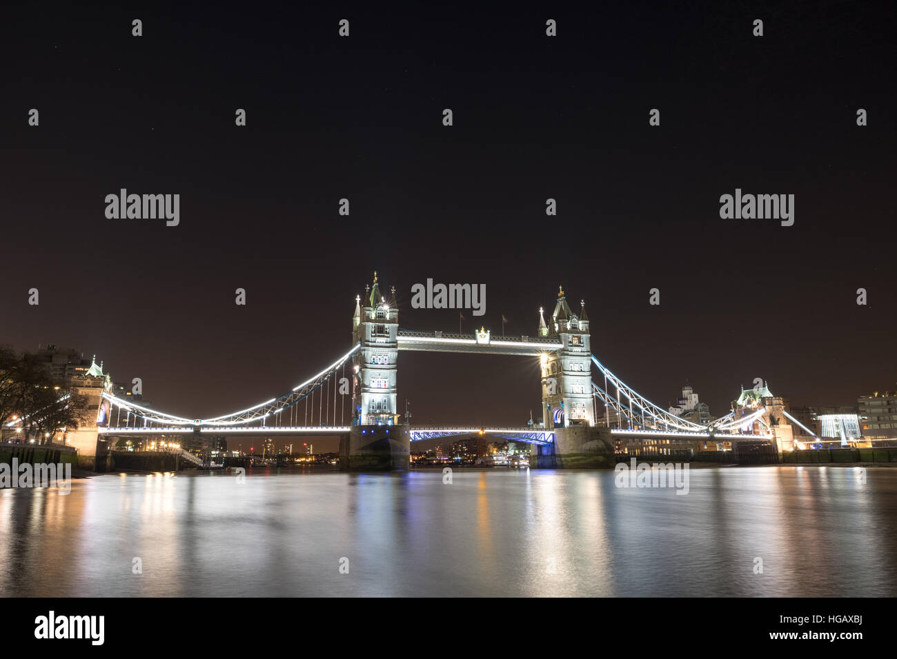 Dark black and white long bridge hi-res stock photography and images ...