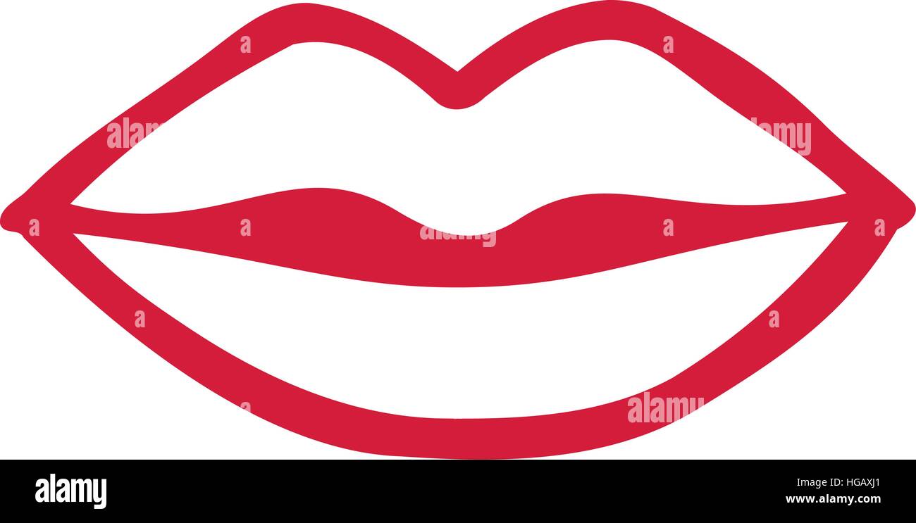 Red lips icon outline Stock Vector Image & Art - Alamy