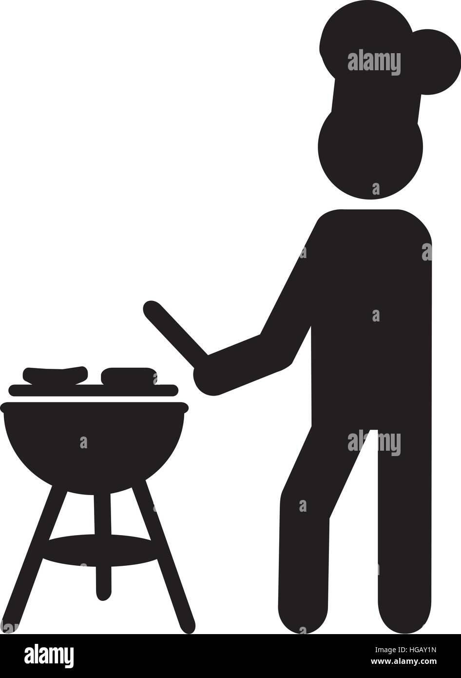 Man at grill bbq pictogram Stock Vector Image & Art - Alamy