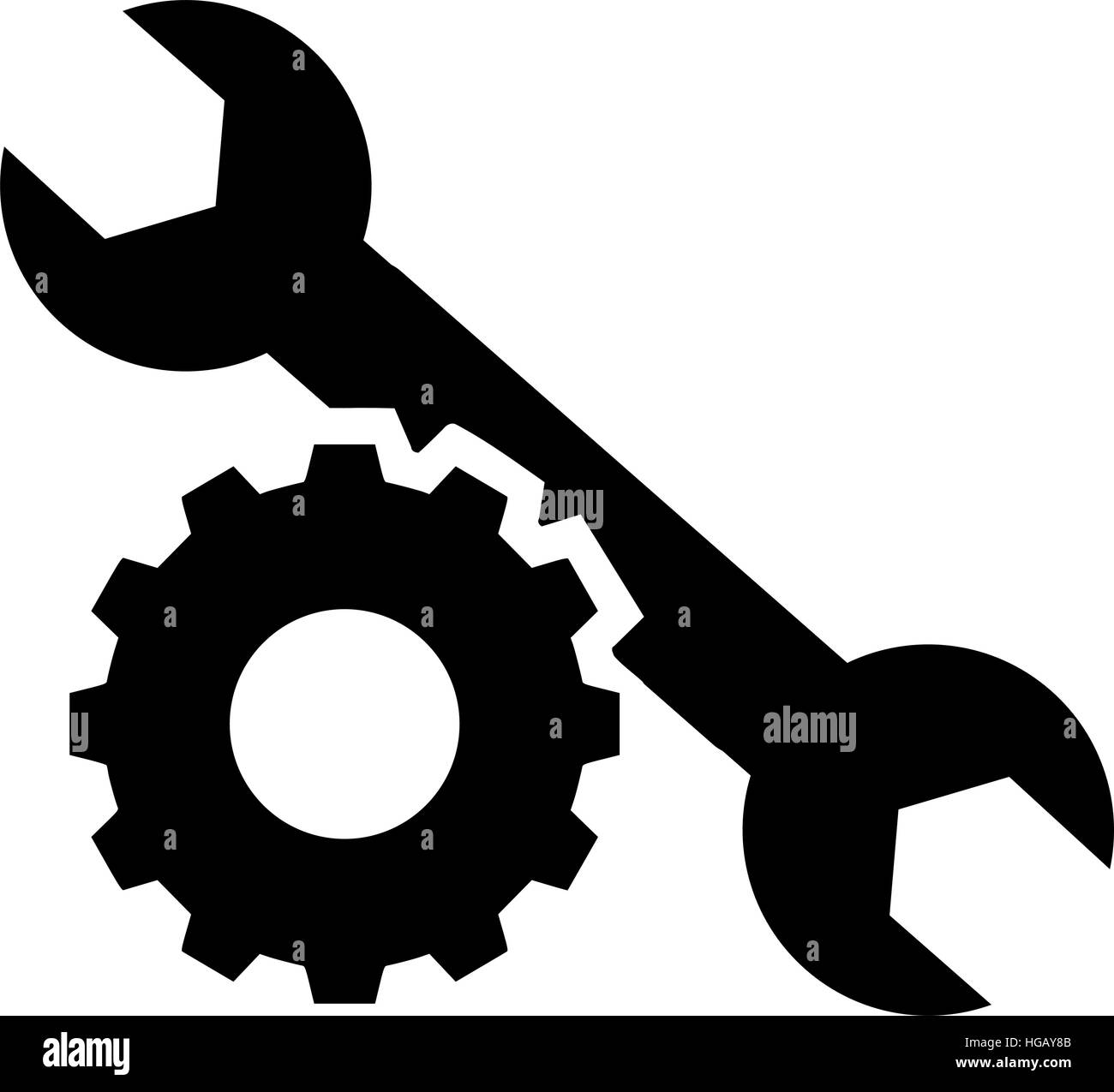 Wrench with gear wheel Stock Vector Image & Art - Alamy