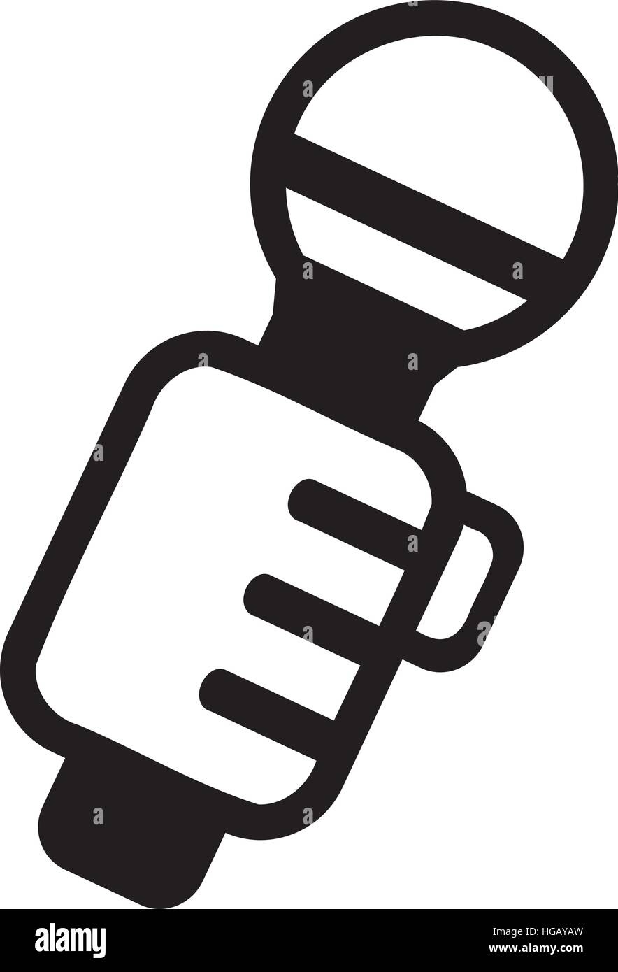 Microphone in hand icon Stock Vector Image & Art - Alamy