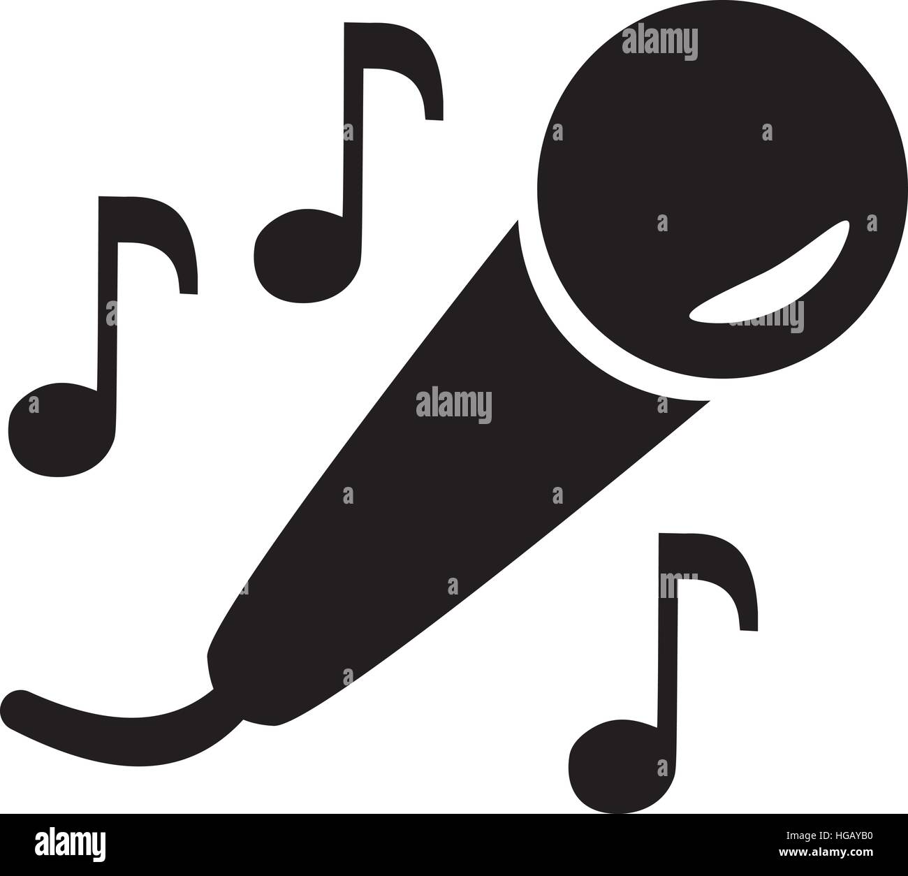 Microphone with music notes Stock Vector Image & Art - Alamy