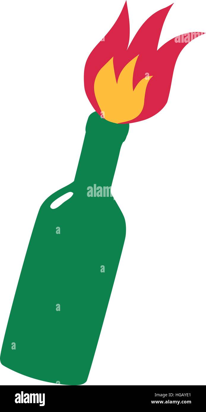Molotov cocktail with fire Stock Vector Image & Art - Alamy
