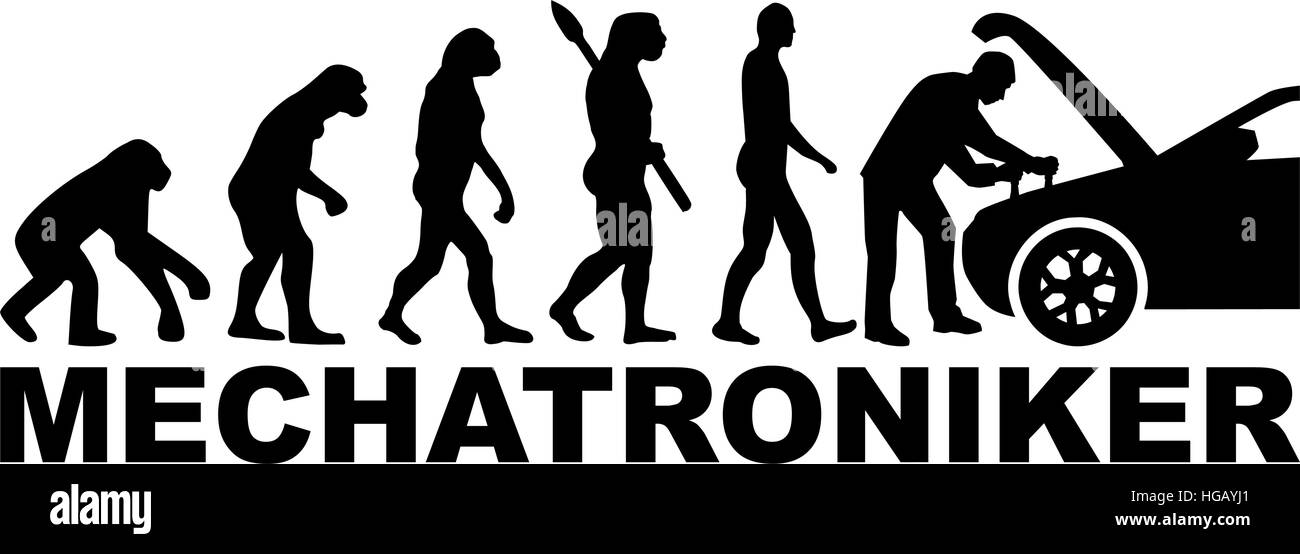 Mechatronics engineer evolution with german job title Stock Vector ...