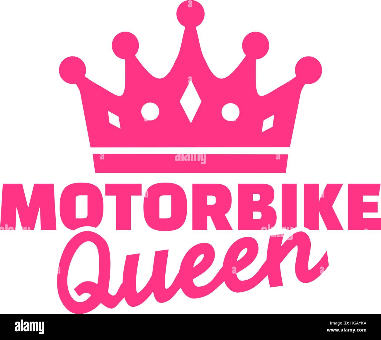 Motorbike queen with crown Stock Vector Image & Art - Alamy