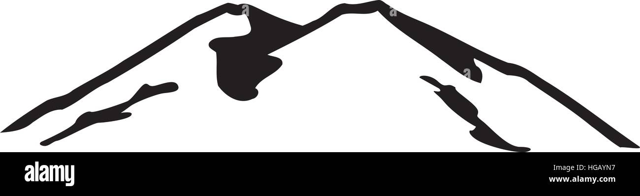 Elbrus mountain silhouette Stock Vector Image & Art - Alamy
