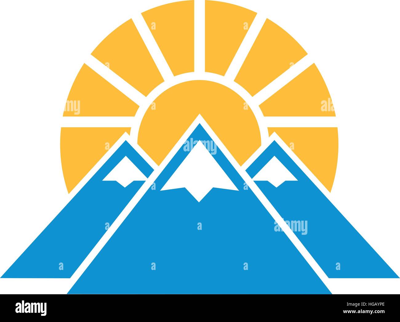 Sun snowy mountain Stock Vector Images - Alamy