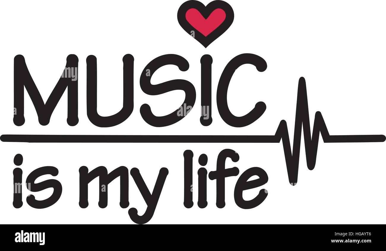Music is my life with heartbeat Stock Vector Image & Art - Alamy