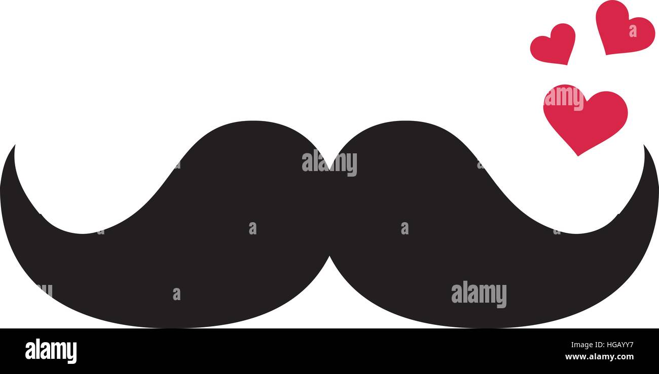 Mustache lovely hearts Stock Vector Image & Art - Alamy