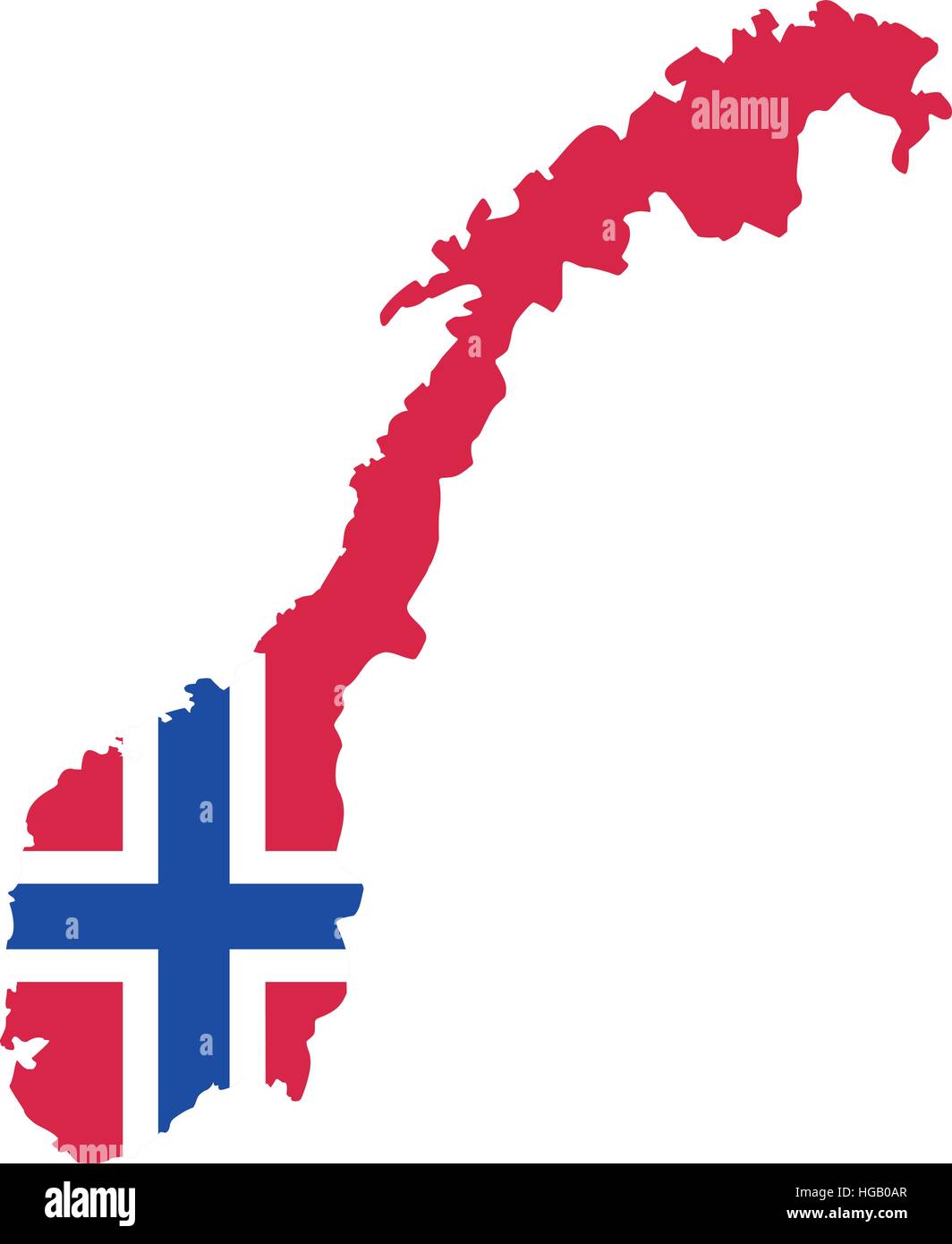 Norway map with flag Stock Vector Image & Art - Alamy