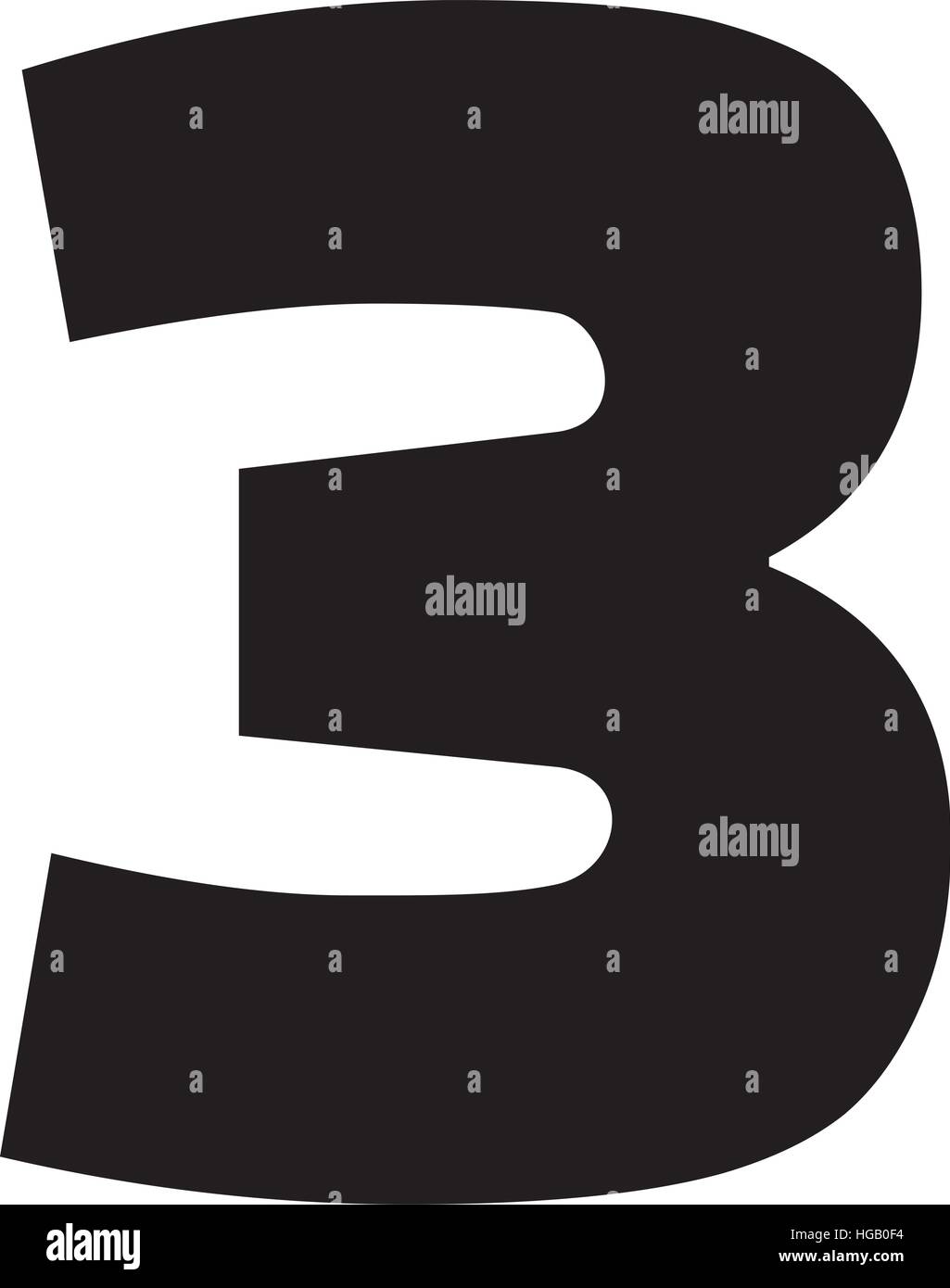 Three number digits 3 Stock Vector Image & Art - Alamy