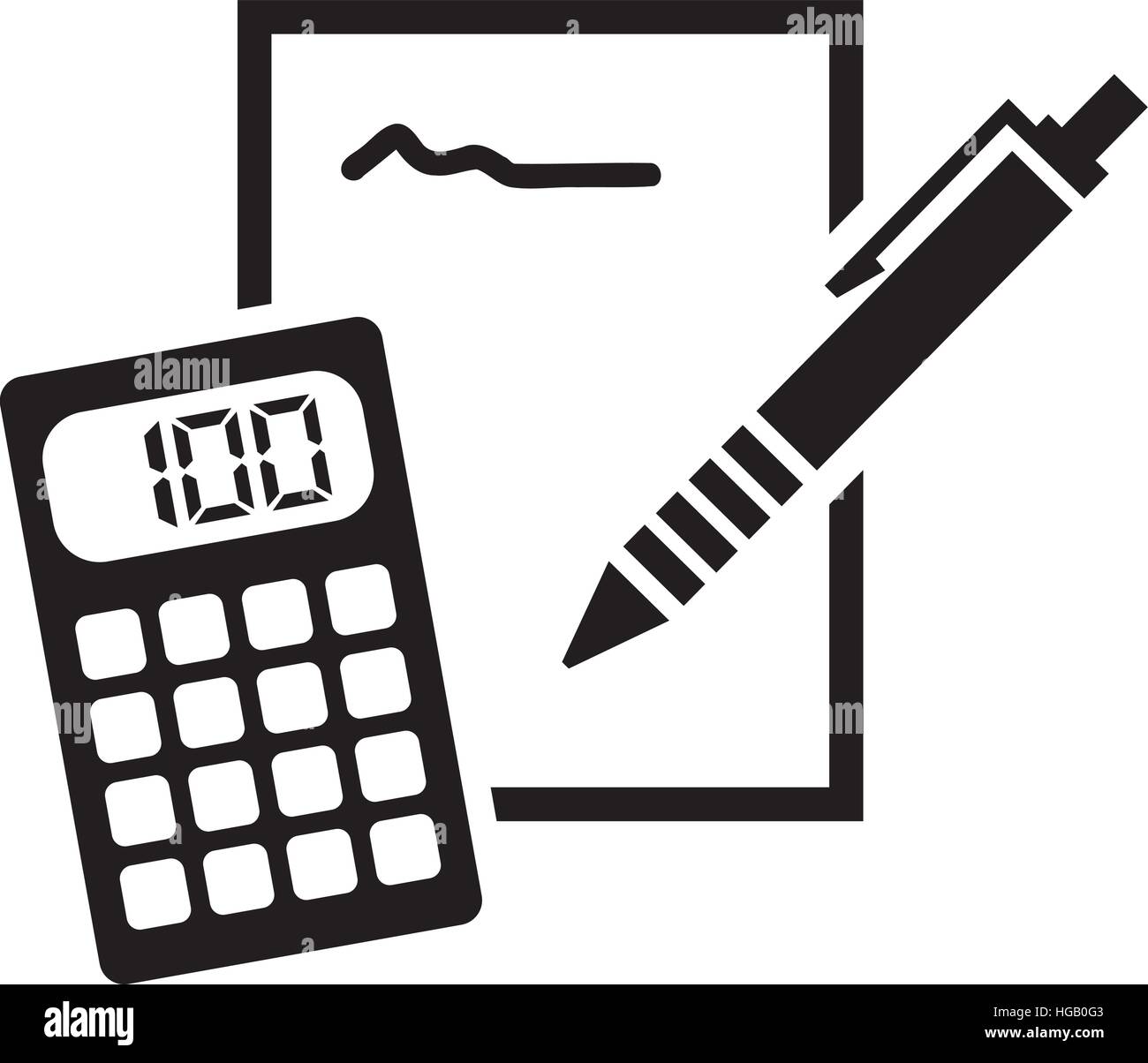 Notepad, pencil and calculator icon Stock Vector Image & Art - Alamy