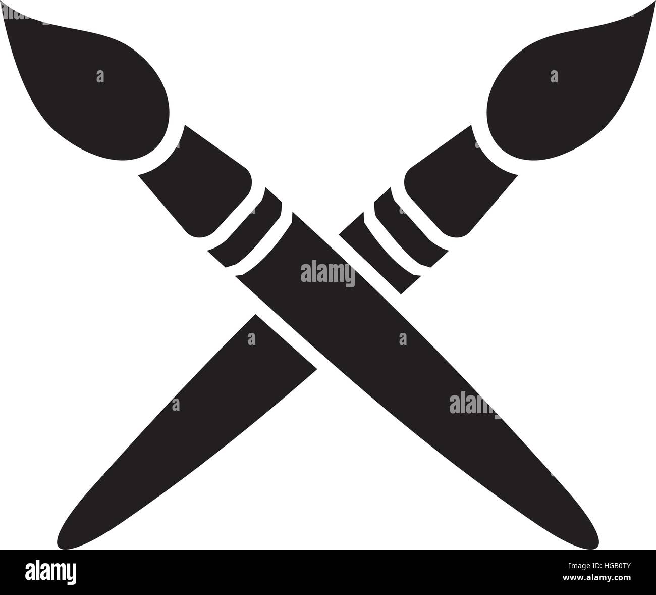 Crossed paint brushes Stock Vector Image & Art - Alamy